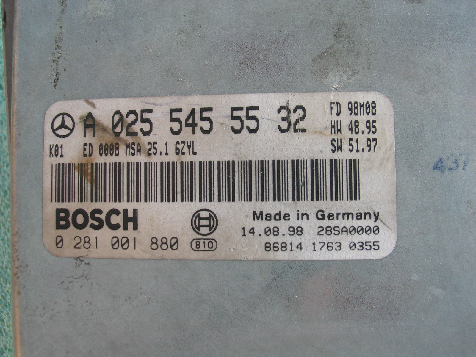 Control Unit 025-545-55-32 Bosch 0281001880 Mercedes